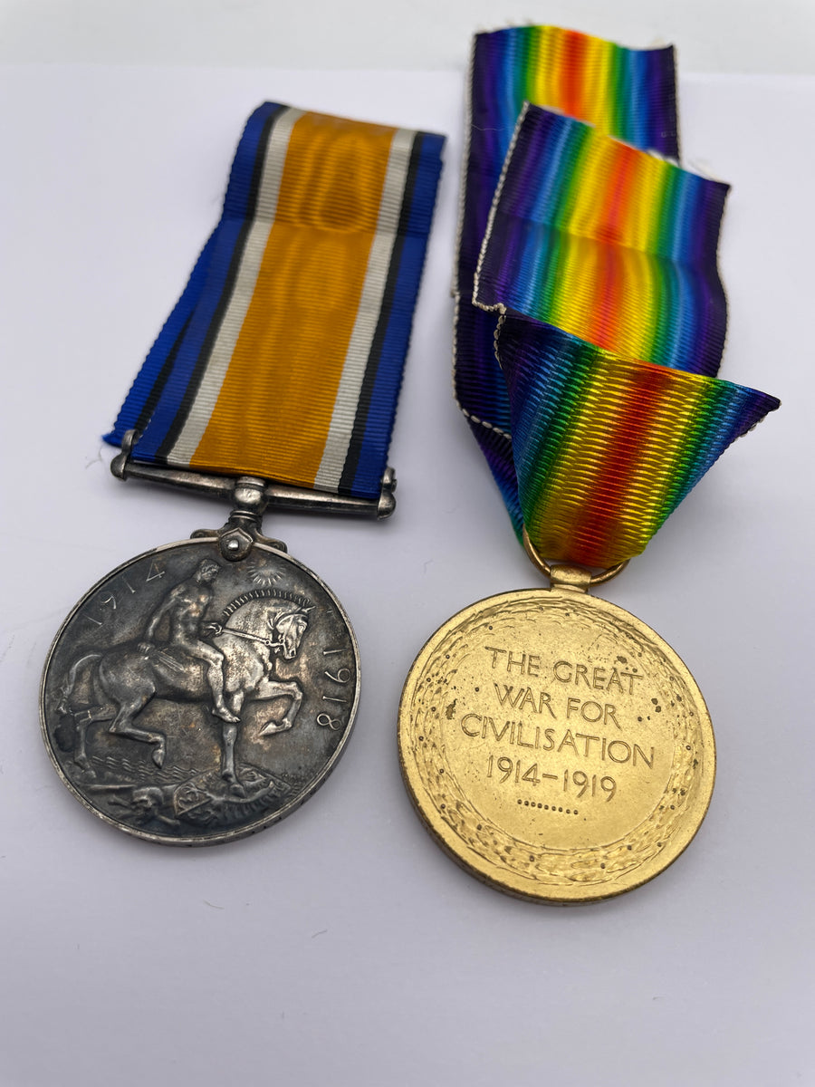 Original WW1 Medal Pair and Death Plaque, Pte Brand, Suffolk/Royal Wes ...