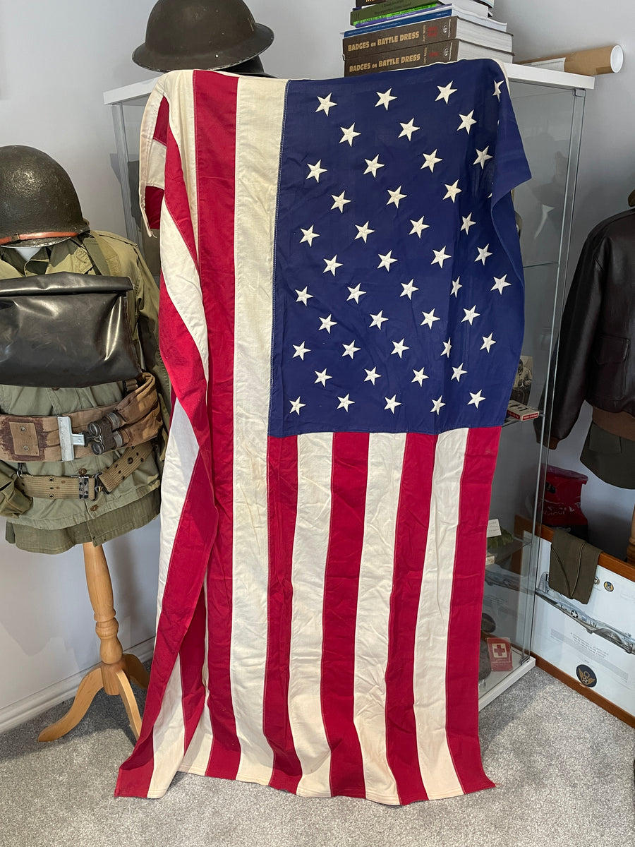 Original Post World War Two American Flag, 5 1/2ft x 4 1/2ft, 50 Star ...