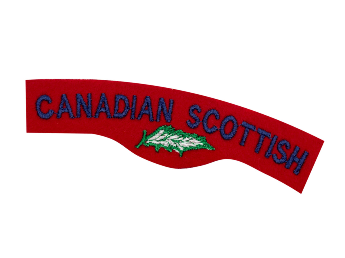 The Canadian Scottish Regiment Cloth Shoulder Title, Made in England ...