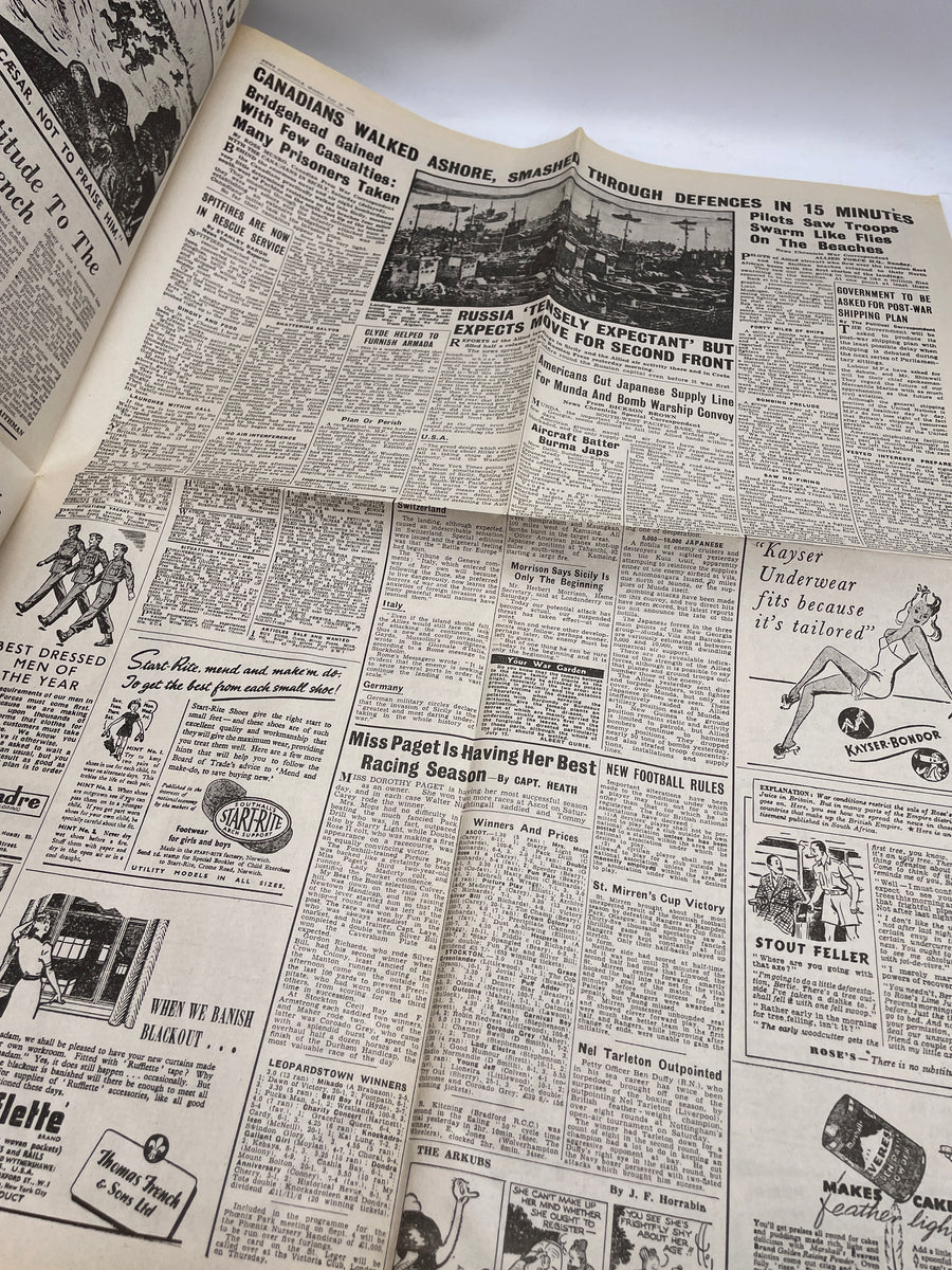 Original World War Two Newspaper, 12 July 1943, News Chronicle ...