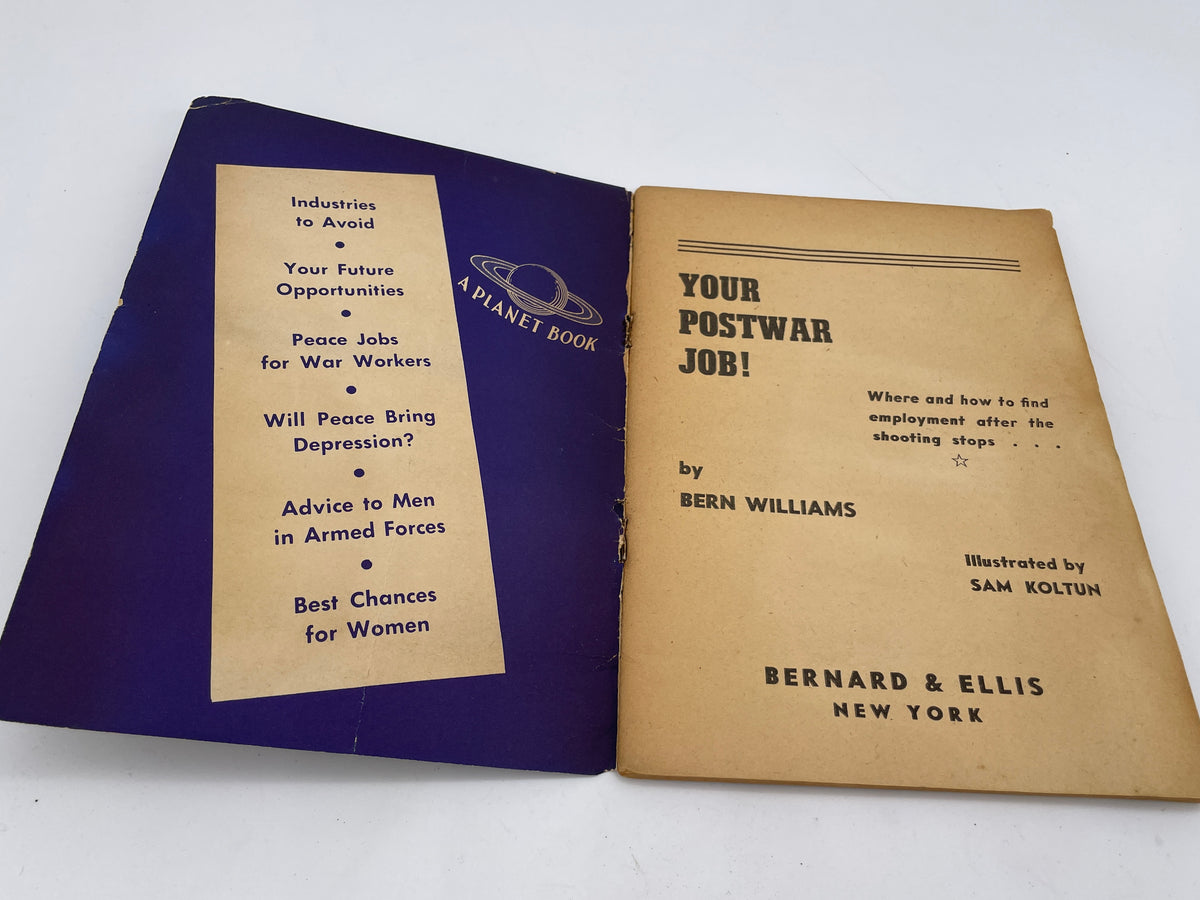 Original World War Two Era American Book, "Your Postwar Job", 1944 Dat ...