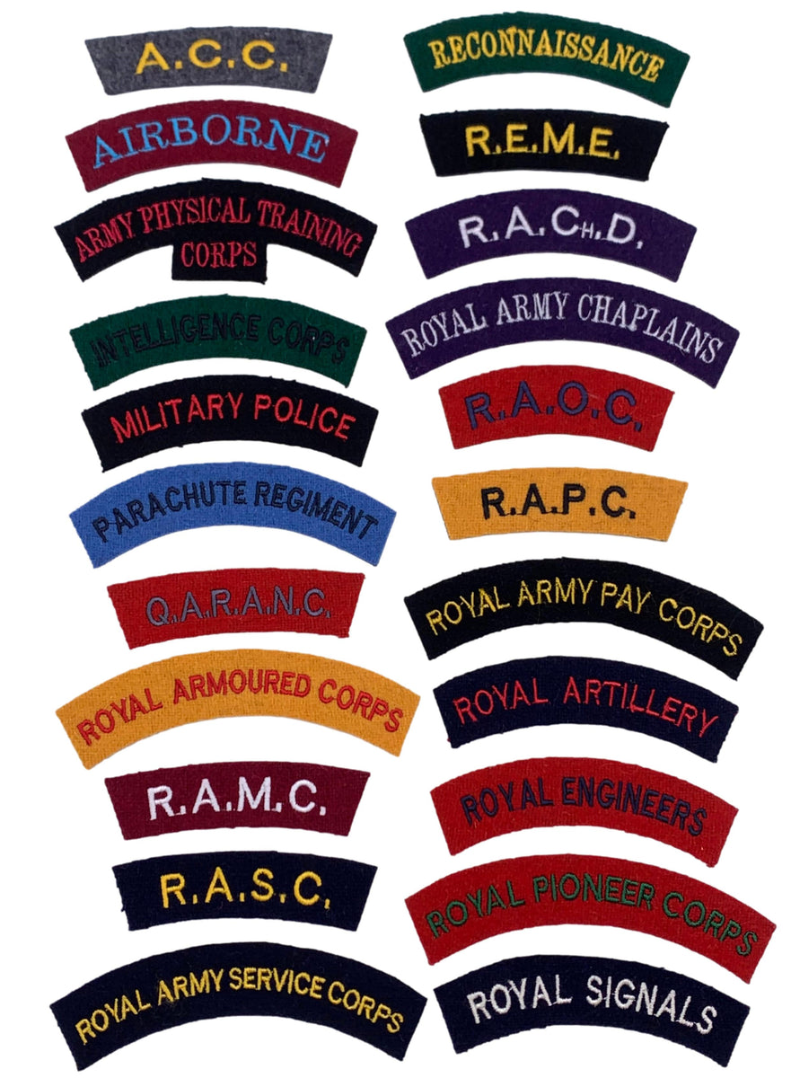 Army Corps Shoulder Titles – Hornbeam Militaria